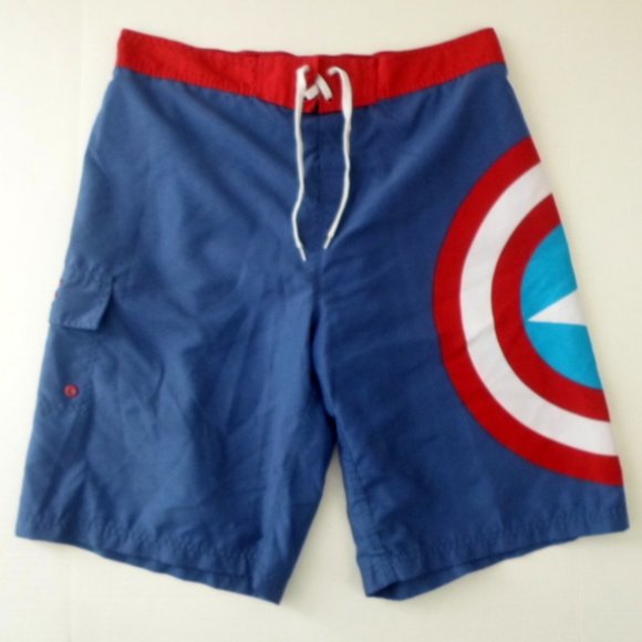 Marvel | Swim | Marvel Captain American Cargo Swim Trunks Board Shorts ...